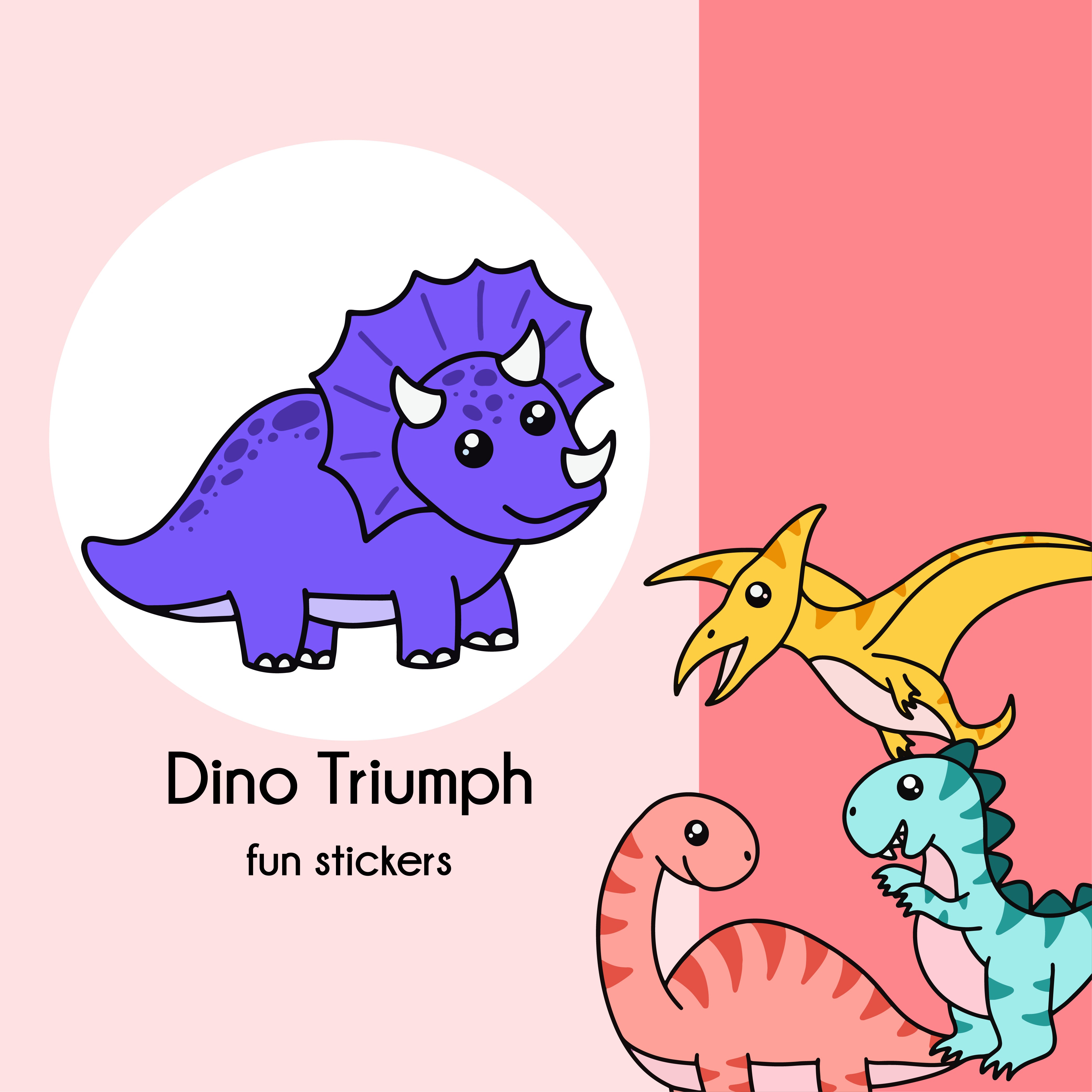 Dino Triumph | Cute Little Dinosaur Stickers – StickyBoo Stickers ...